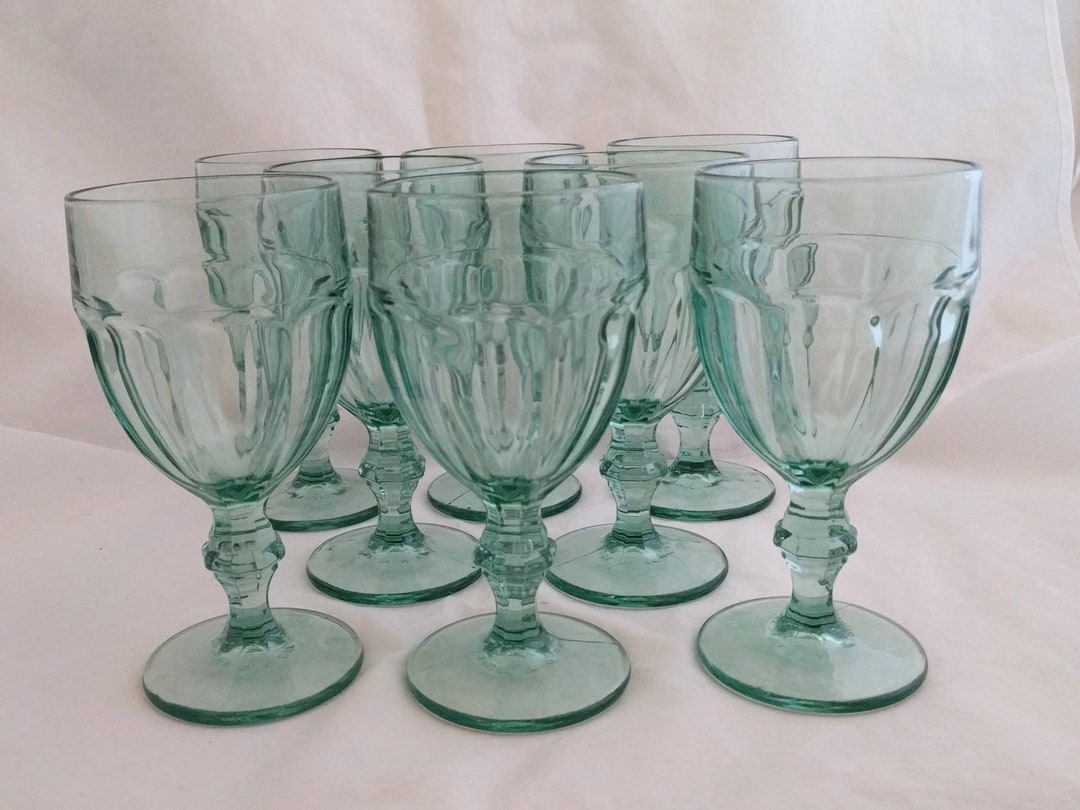 8 X Libbey Glasses - Duratuff Gibraltor Spanish Green Glasses - Etsy
