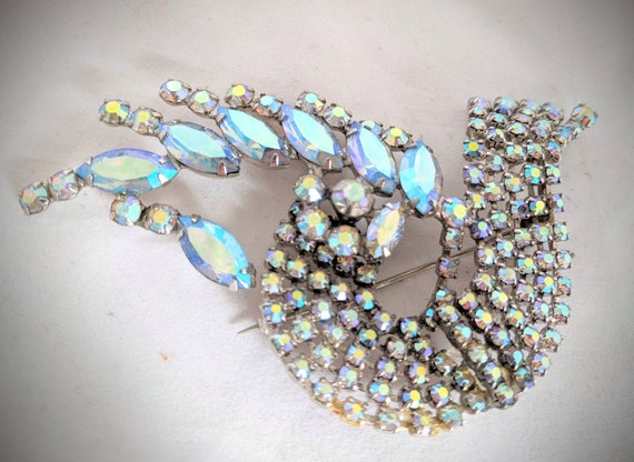 Vintage PIERRE Aurora Borealis Oversized Bird Brooch … - Gem