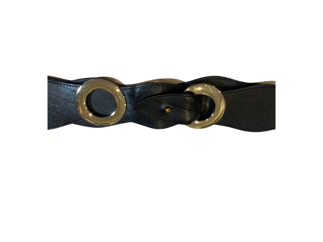 BRAVE Black Leather & Gold Chain Belt – Pre-loved Luxury - Etsy