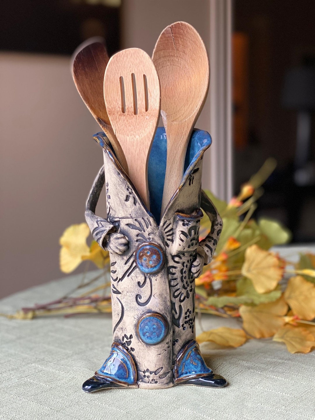 Unique Kitchen Utensil Holder And/or Ceramic Floral Planter Vase ...