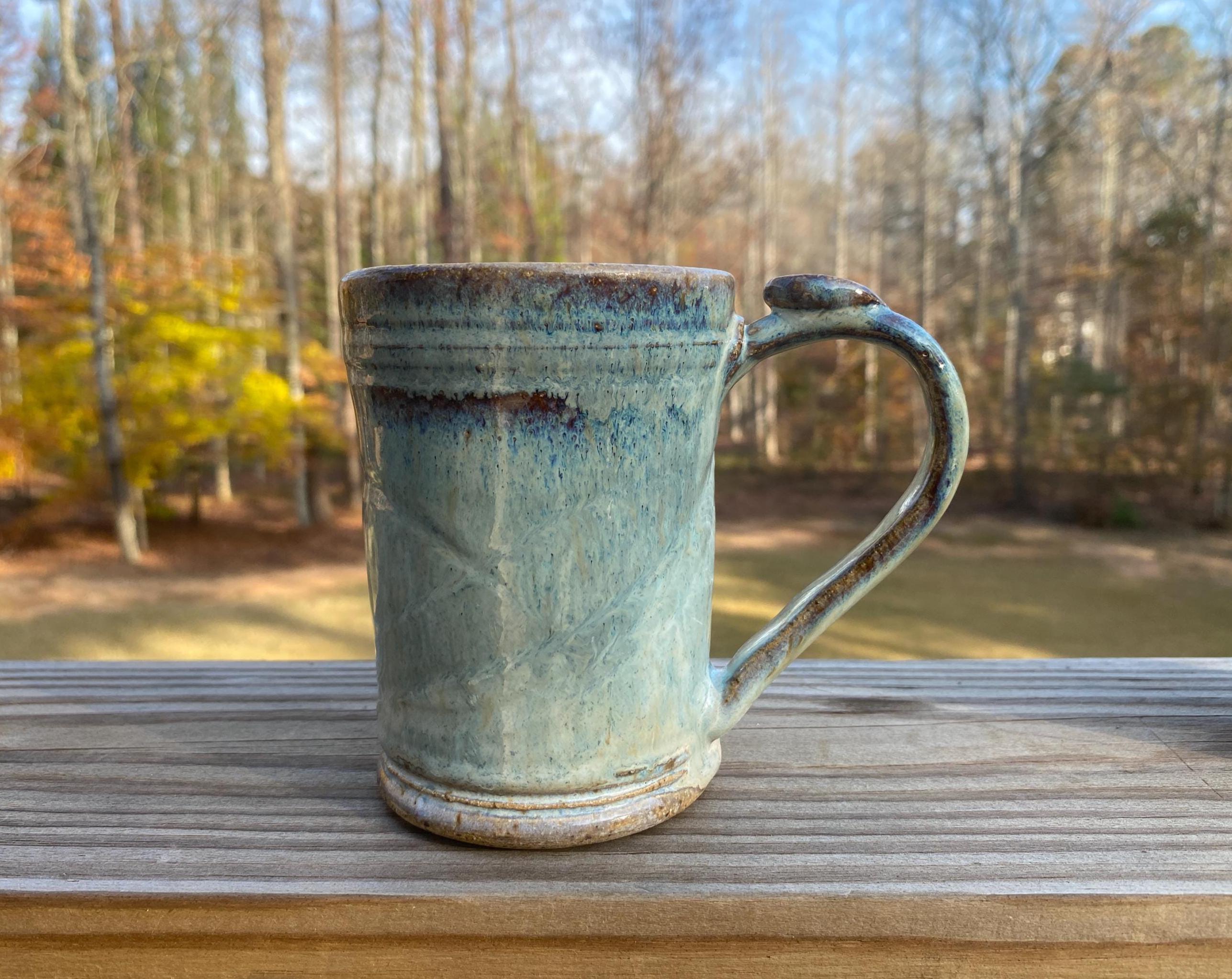 Ceramic Pottery Coffee Mugs With Handle and Thumb Rest | Handmade - Etsy