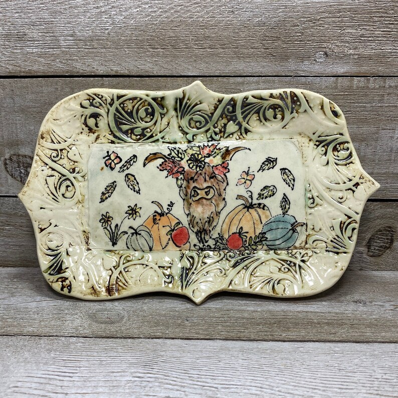 Ceramic Fall Pumpkin Dish, Handmade Pottery Tray - Etsy