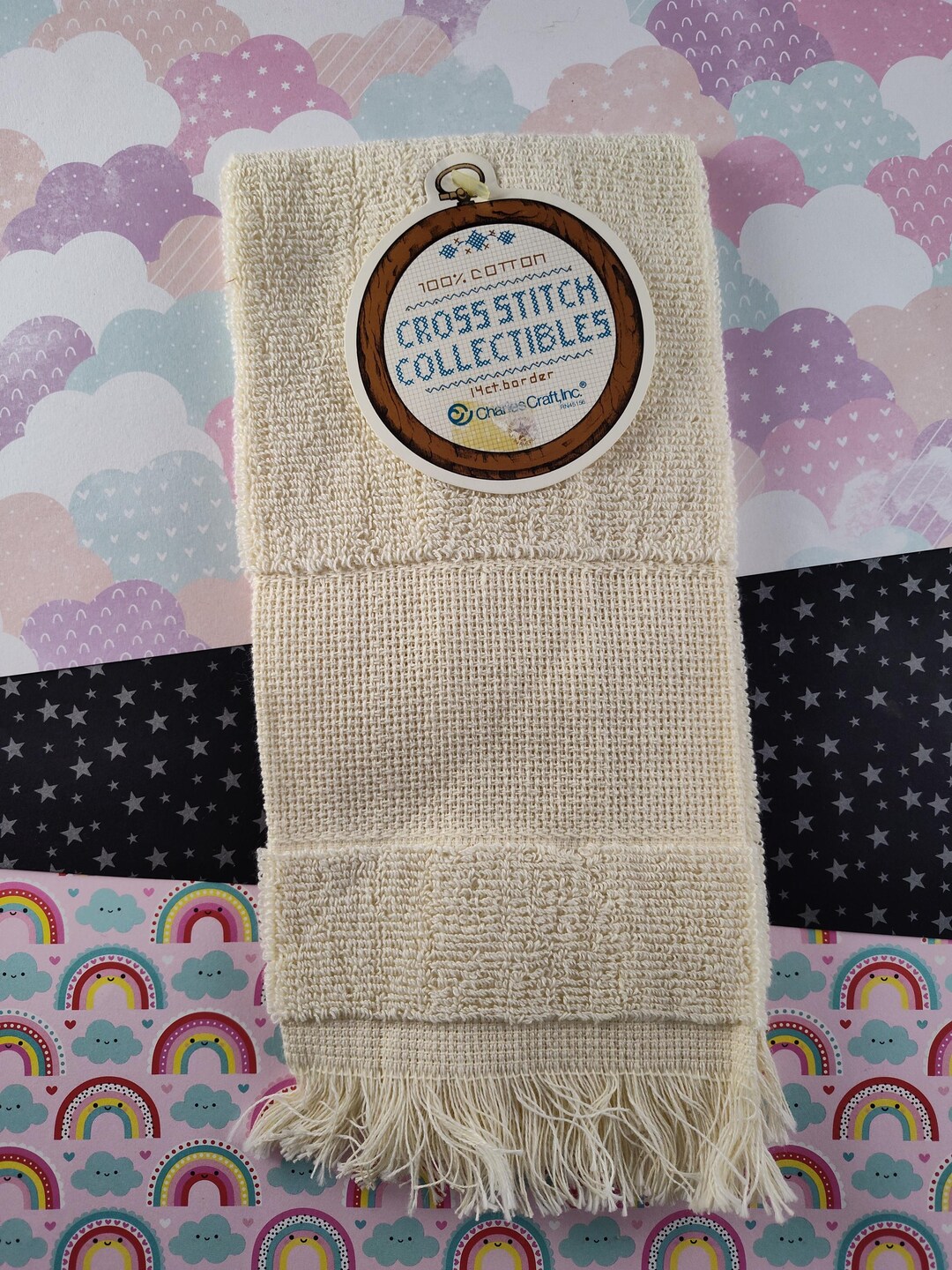 Vintage Charlescraft, Inc. Cross Stitch Collectibles Hand Towel ...