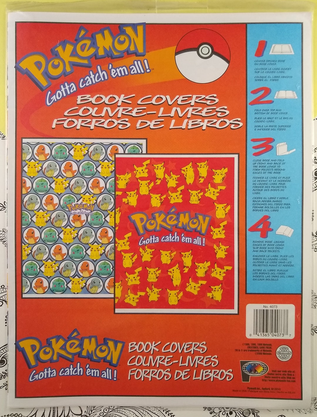 Vintage 2000 Pokemon Book Covers Set of 2, New & Sealed - Etsy