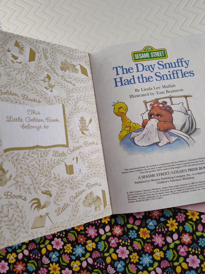 Vintage 1991 Little Golden Book "the Day Snuffy Had the Sniffles ...