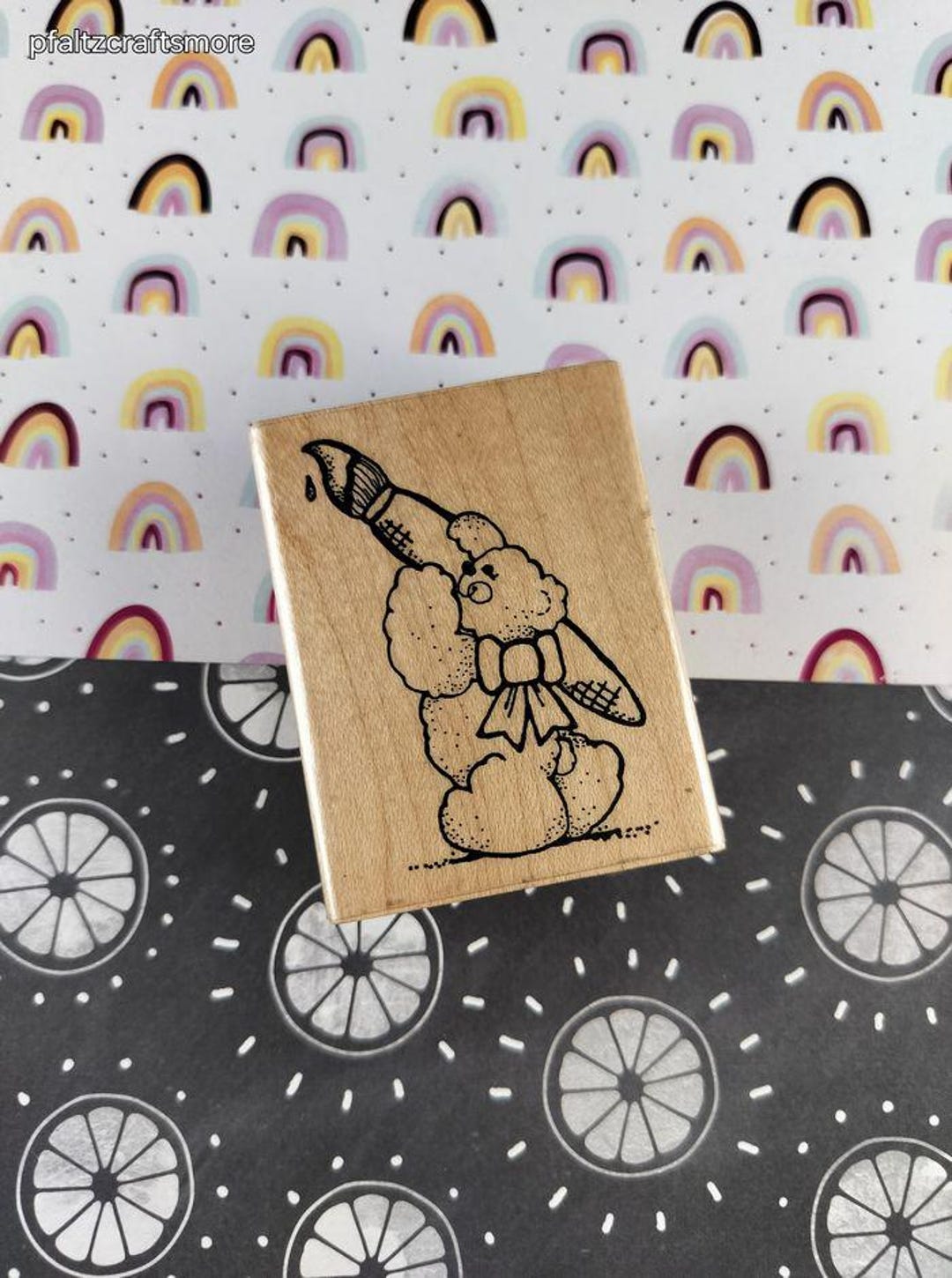 Vintage JRL Designs Painting Bear M102 Wooden Block/rubber Stamp - Etsy