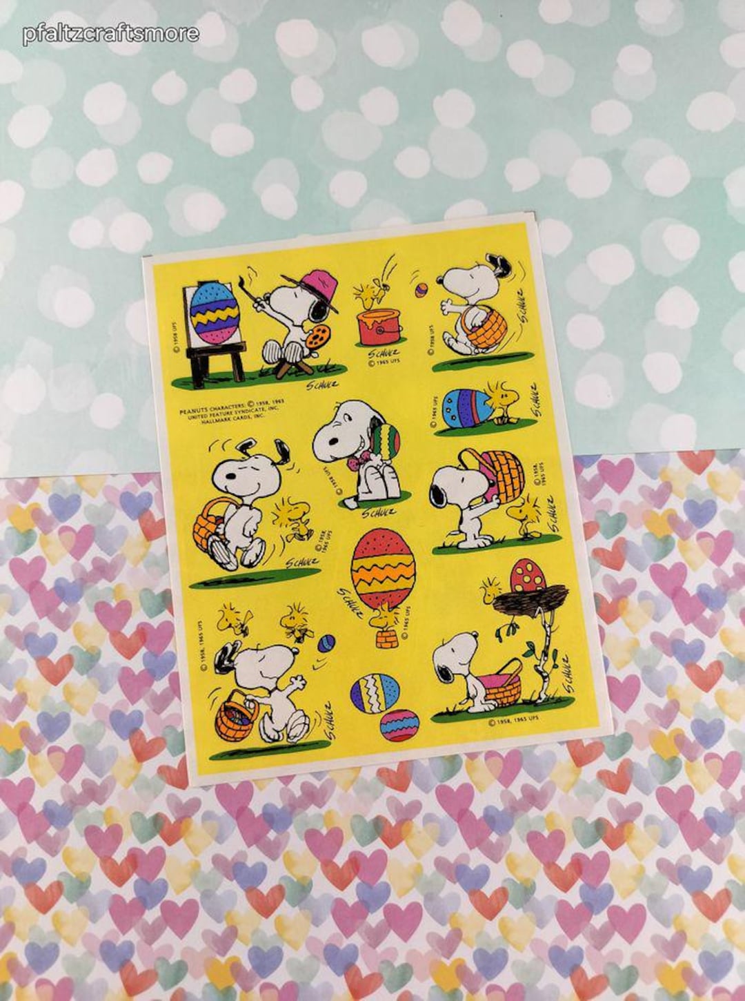 Vintage 1990's Hallmark Peanuts Snoopy Easter Full Sticker Sheet, Clean & Unused - Etsy
