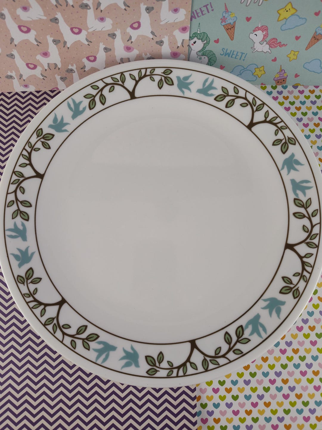 Vintage Corning Corelle Tree Bird Blue Green Dinner Plate, 10.25" - Etsy