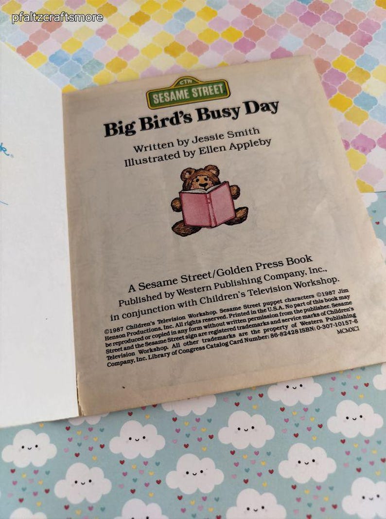 VTG 1991 First Little Golden Book Sesame Street Big Bird's Busy Day ...