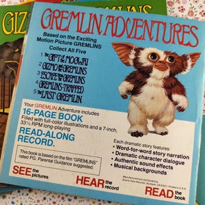 Vintage 1984 Gremlins Stories Full Set 1 - 5 Books and (single) Record ...