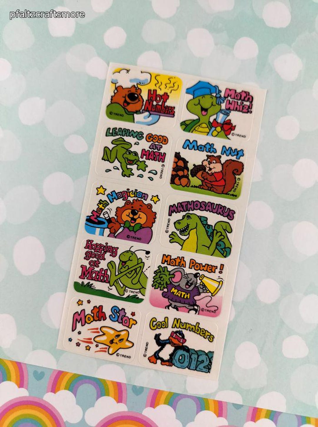 RARE Vintage Trend Homeschool Rewards Cute Lil' Animals Sticker Sheet ...