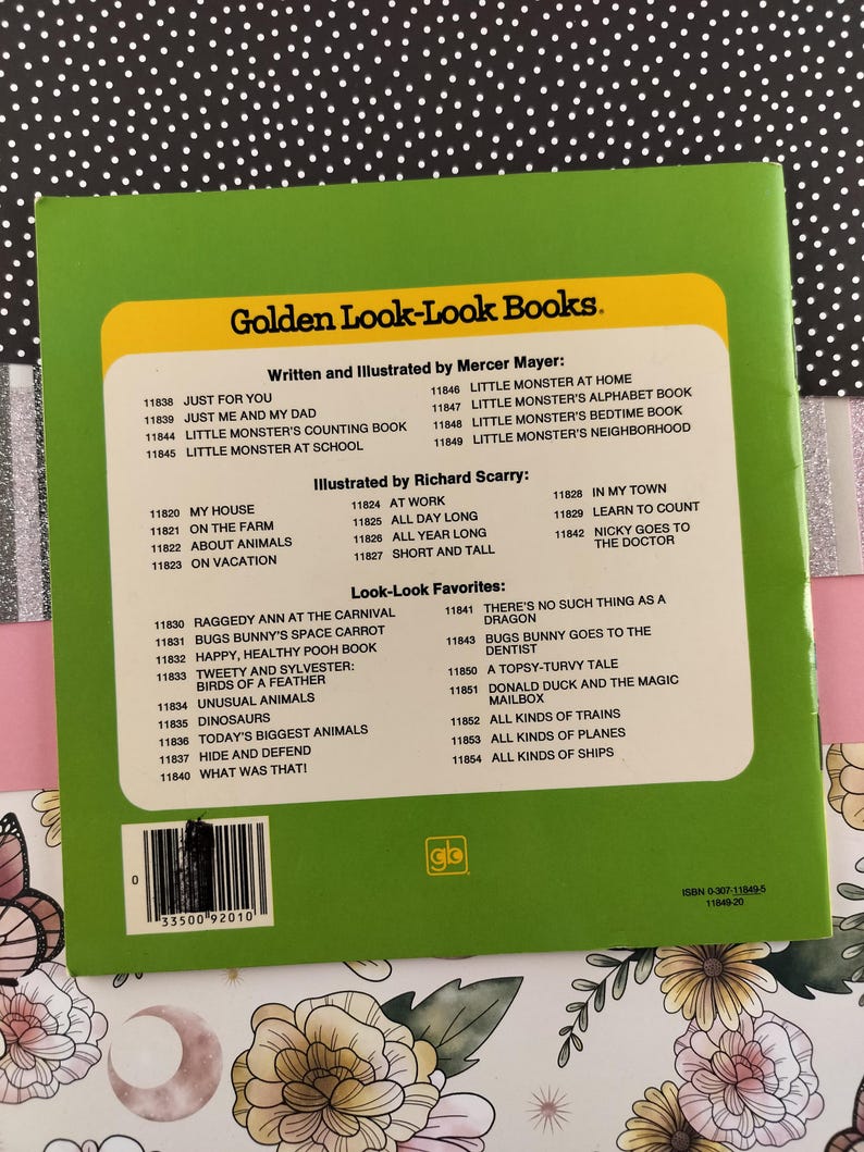 Vintage 1978 Golden Look-look Book Mercer Mayer's Little Monster's ...