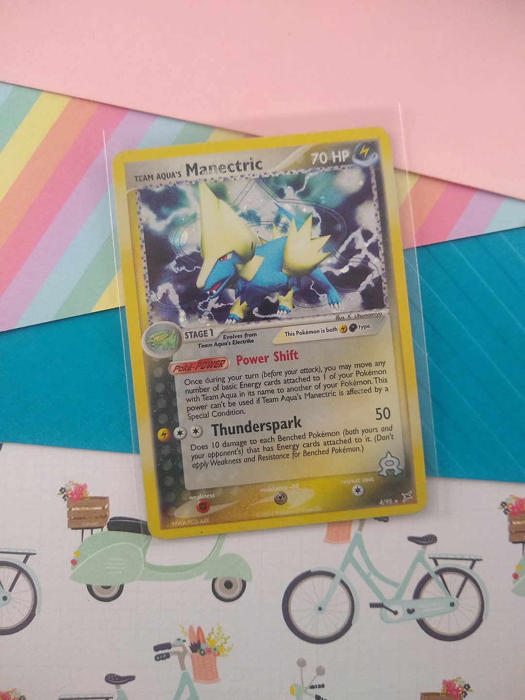 Vintage Rare Team Aqua's Manectric EX Magma Vs Aqua Holographic Pokemon ...