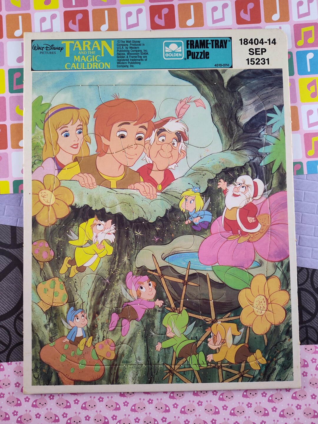 Vintage Walt Disney Taran and the Magic Cauldron Golden Cardboard Frame ...