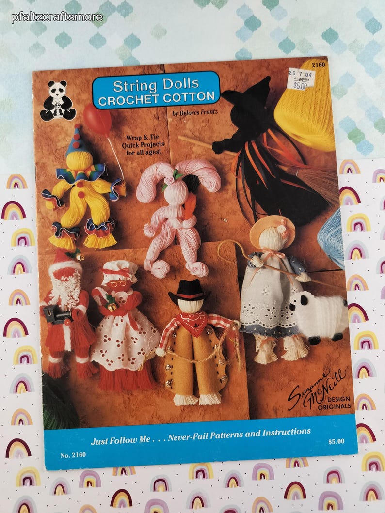 Vintage 1990 String Dolls Crochet Cotton by Delores Frantz Softcover ...