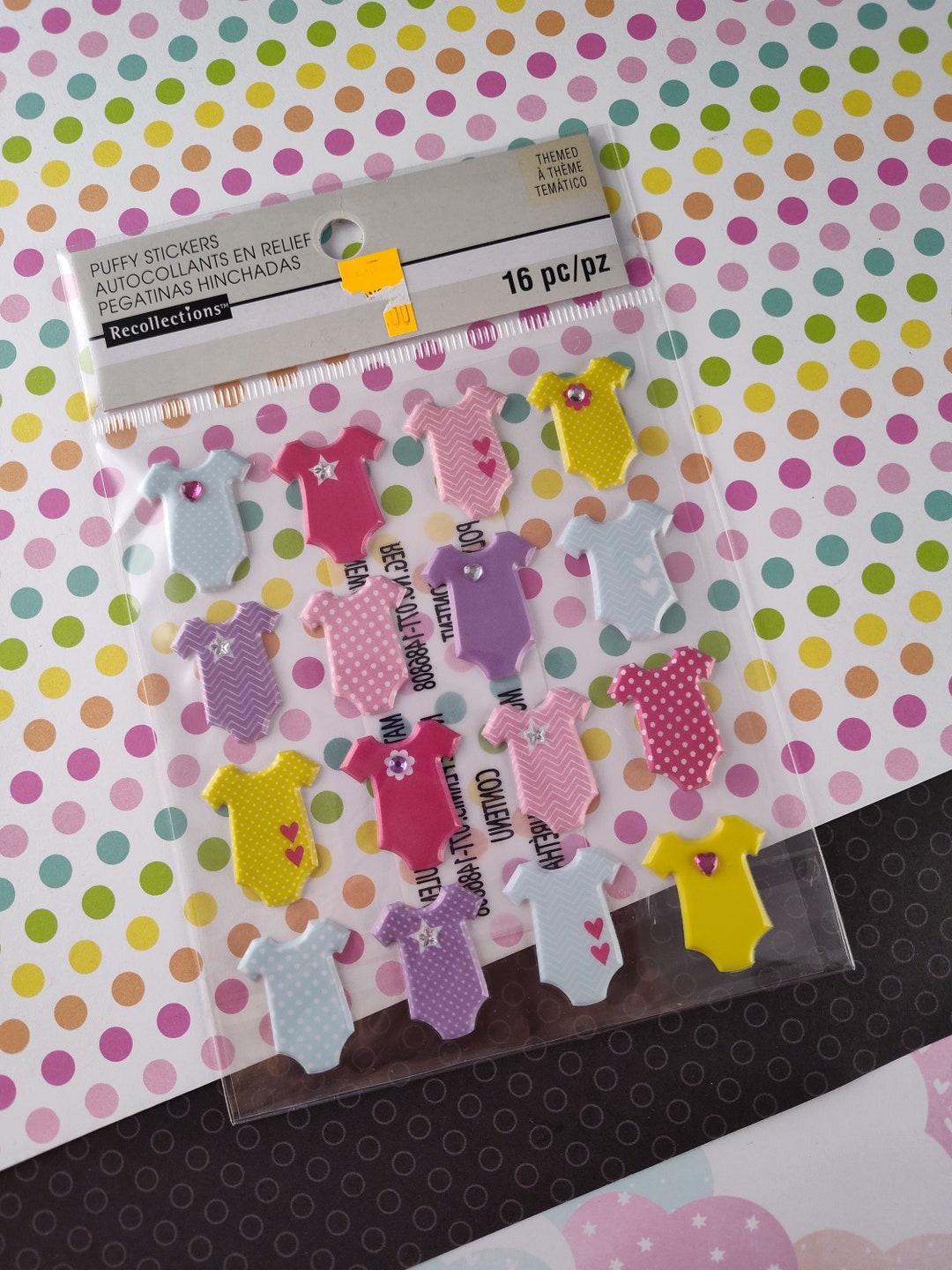 Recollections Puffy 3-dimensional Baby Onesie Sticker Pack, New/sealed ...