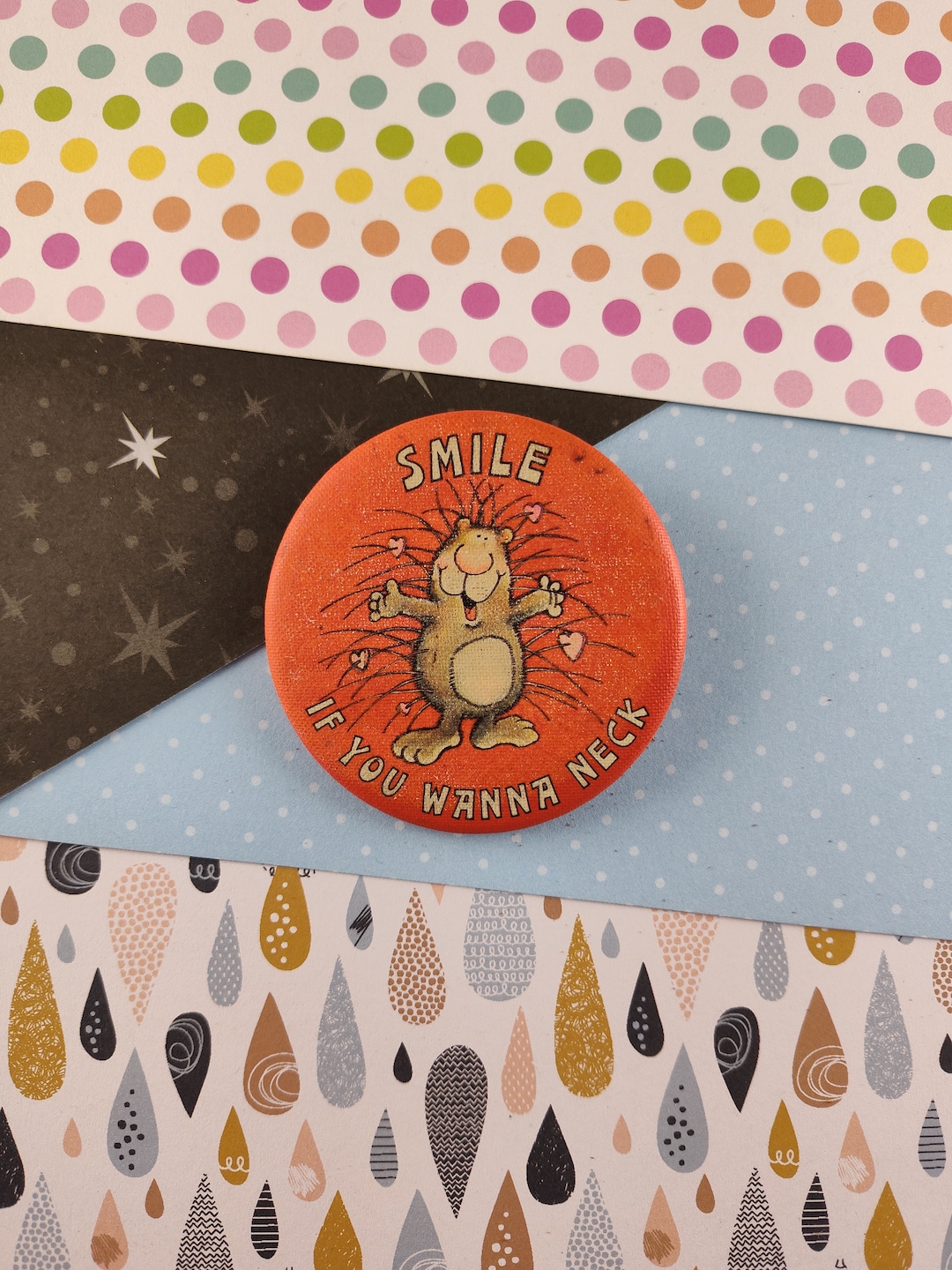 Vintage Hallmark Cards "smile If You Wanna Neck" Valentines Pin Lapel ...