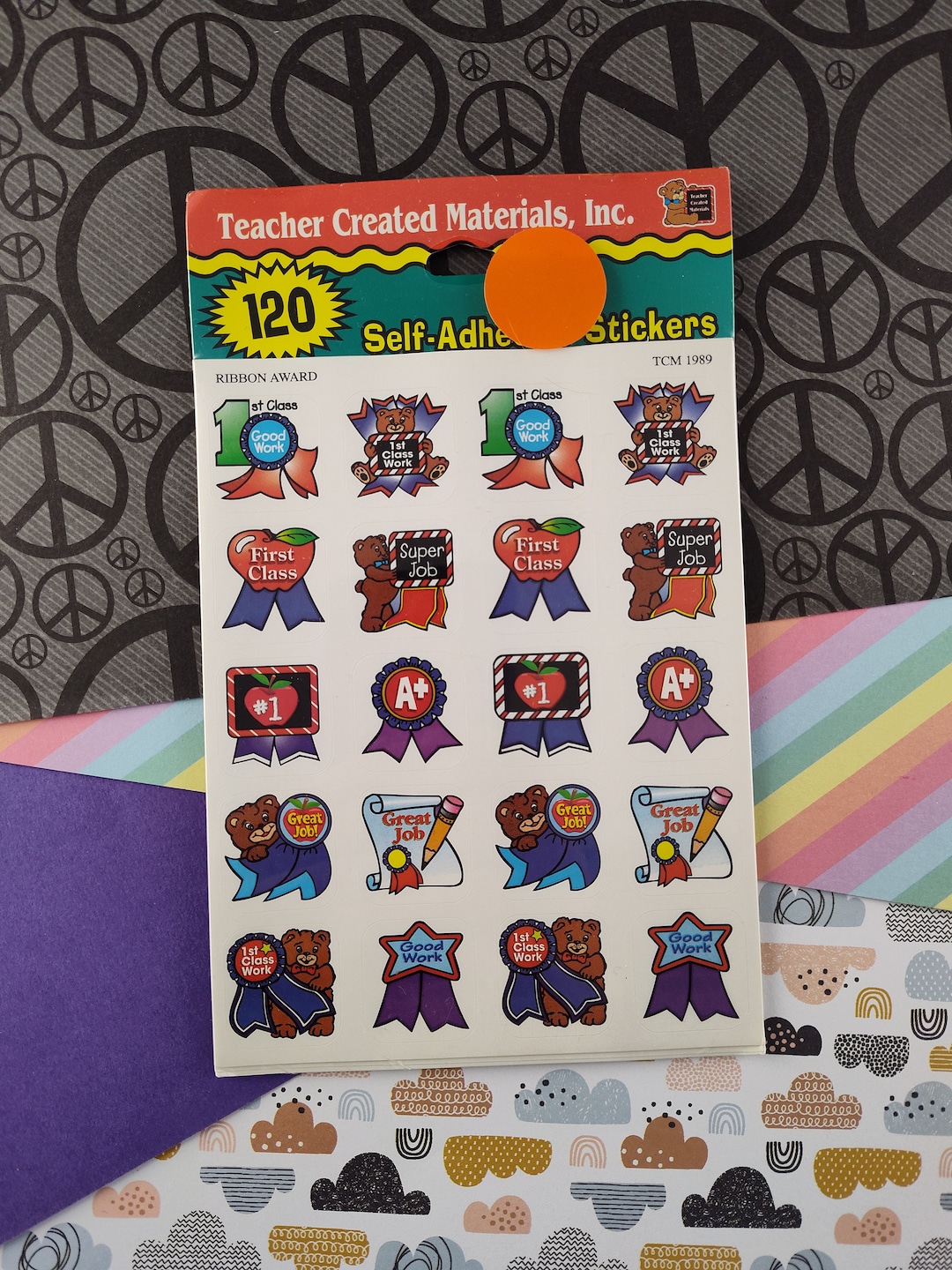 CLEARANCE Vintage Teach Created Materials TCM Sealed Sticker Sheet Pack ...