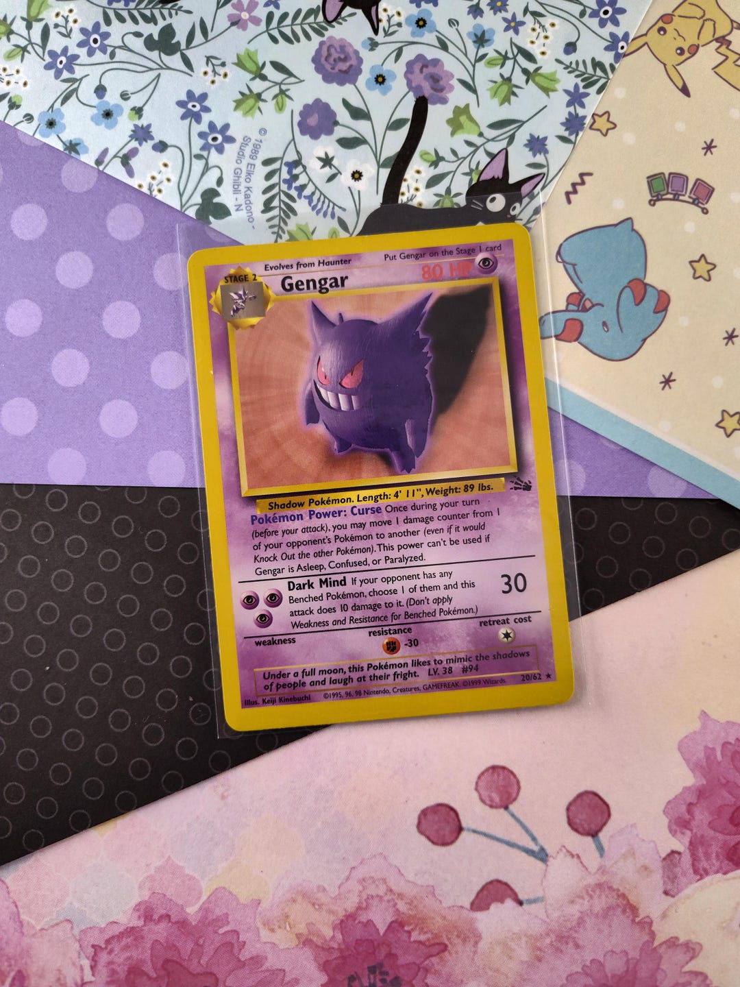 Vintage Rare Gengar Fossil Non-holo Pokemon Card 20/62 VG - Etsy