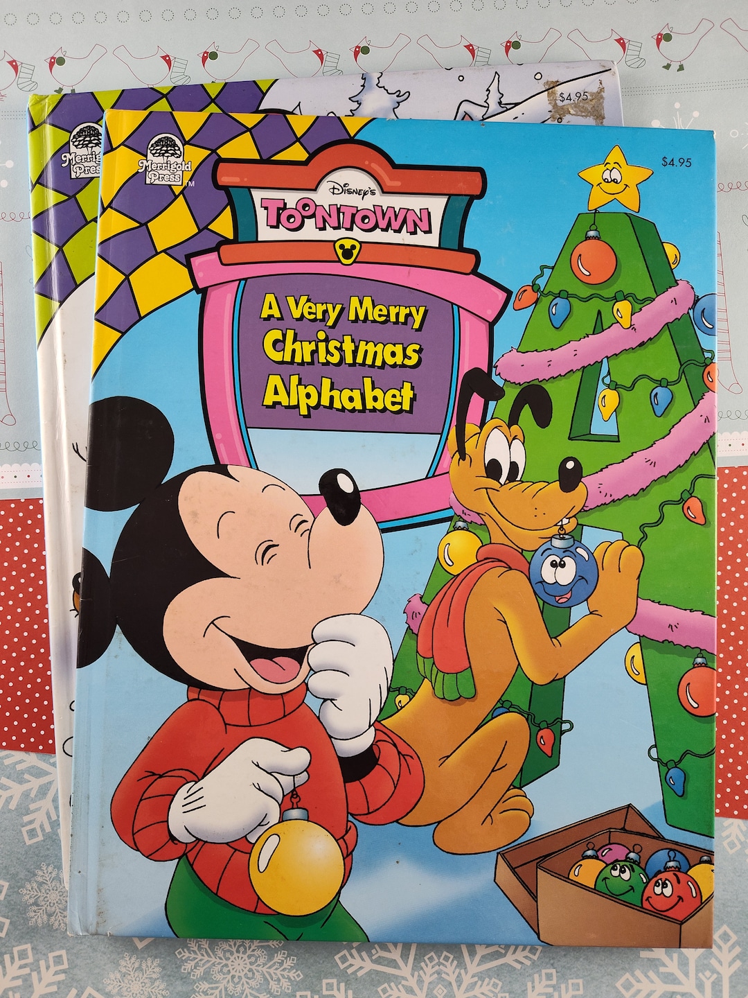 Vintage 1994 Christmas Disney's Toontown Mickey Hardcover Books Set/2 ...