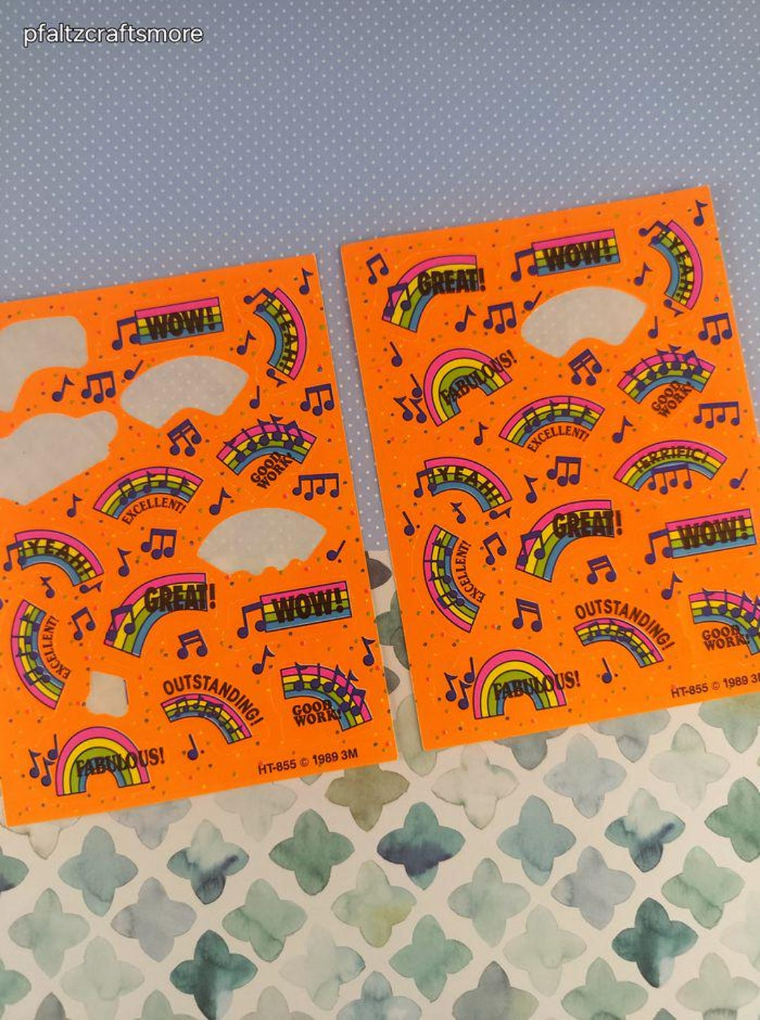 Vintage 1989 HT-855 3M Bright Vibrant Rainbow Neon Orange Partial ...