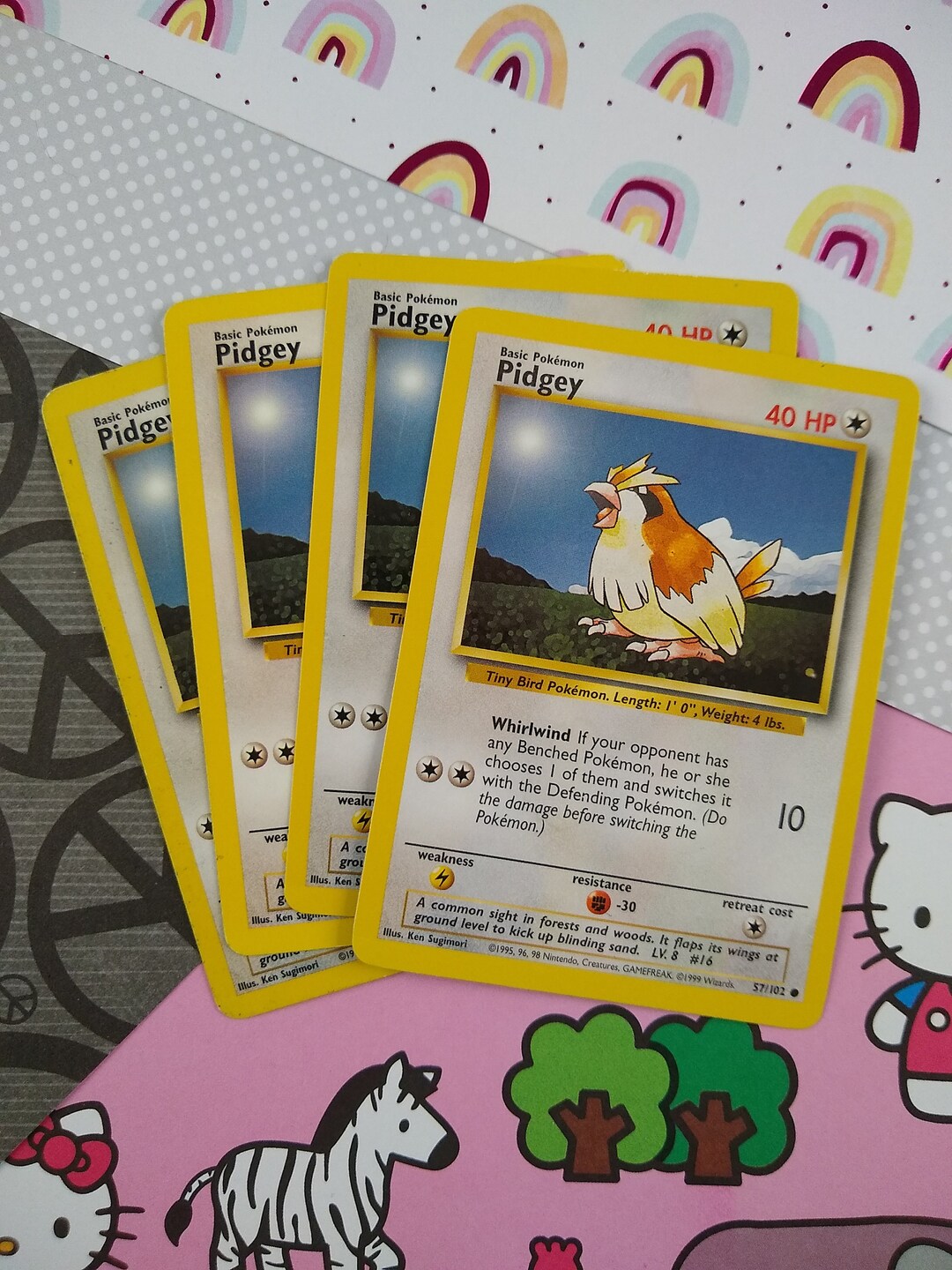 CLEARANCE Vintage Common - Set/4 Pidgey Base Set Non-holo Pokemon Cards ...