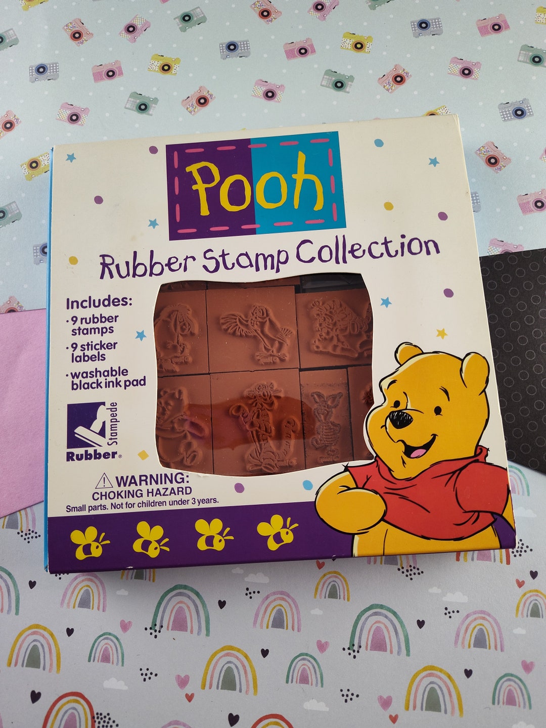 Vintage Winnie the Pooh Rubber Stamp Kit Unused, Clean Rubber Stampede ...