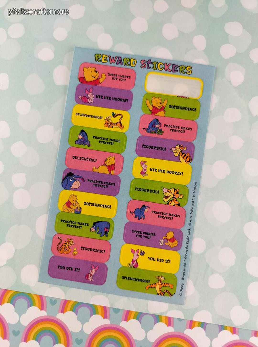 Vintage Sandylion Walt Disney's Winnie the Pooh Reward Stickers Partial ...