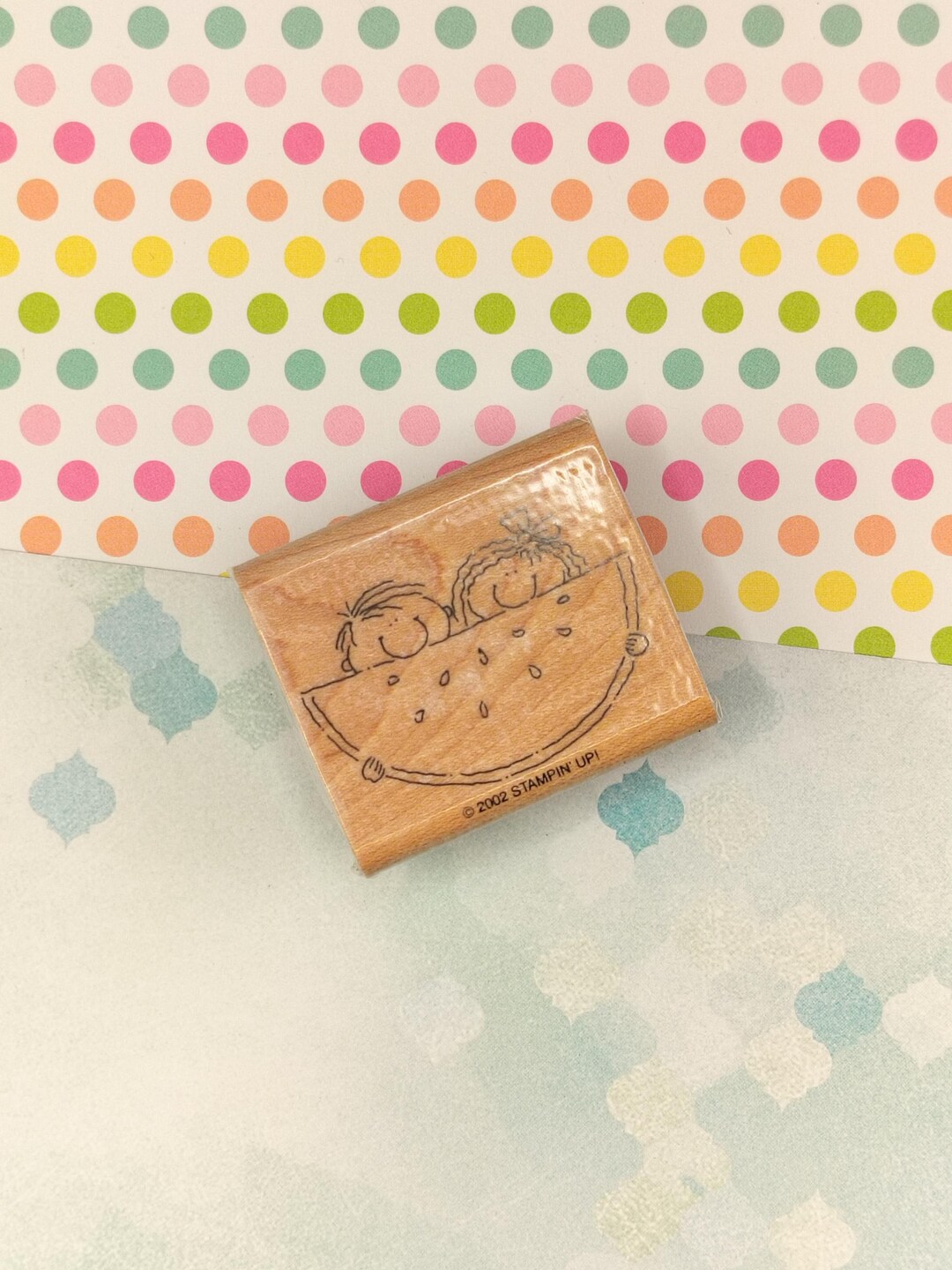 Vintage 2002 Stampin' Up! Watermelon Slice Kids Wooden Block/rubber ...