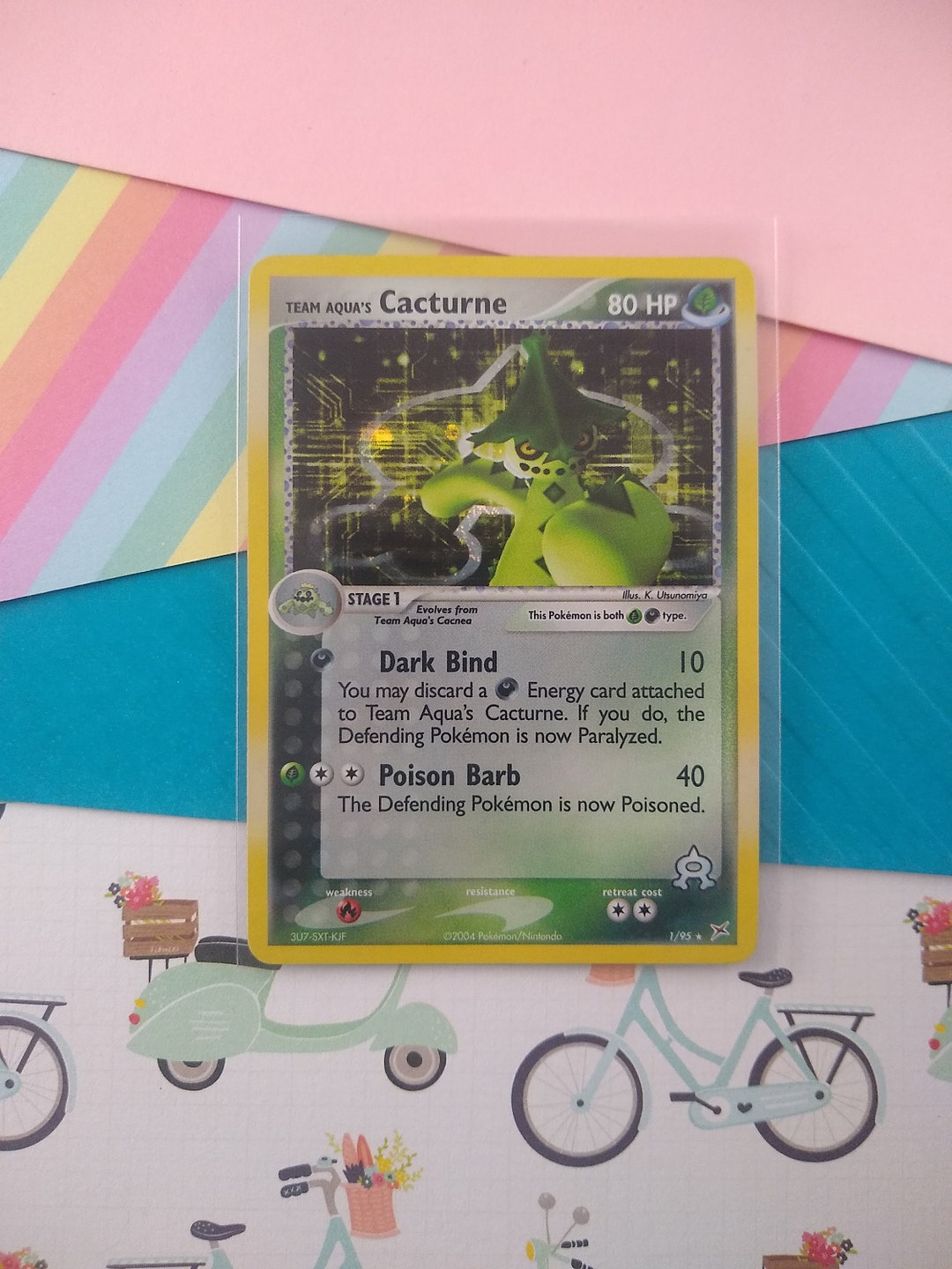 Vintage Rare Team Aqua's Cacturne EX Magma Vs Aqua Holographic Pokemon ...