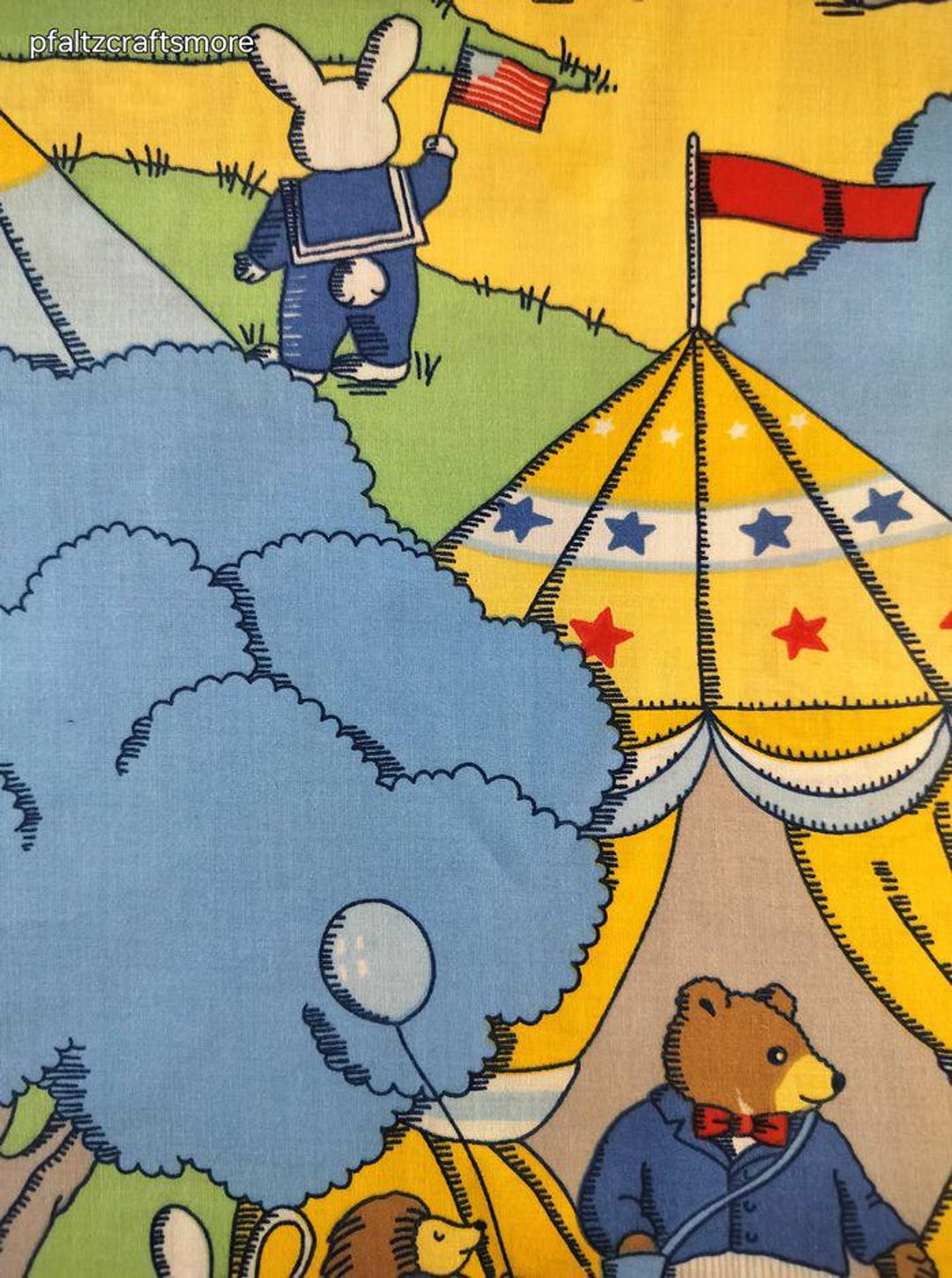 Vintage Waverly Baby "state Fair" Fabric Remnant, 1-3/4 Yd X 45" W - Etsy
