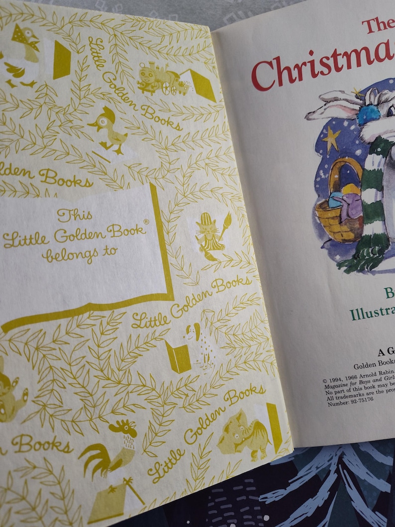 Vintage 1994 Little Golden Book: the Christmas Bunny Hardcover - Etsy