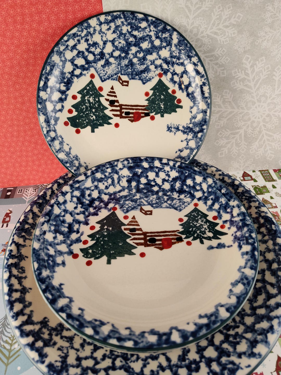Vintage Folk Craft Cabin in the Snow by Tienshan Dinner + Dessert ...