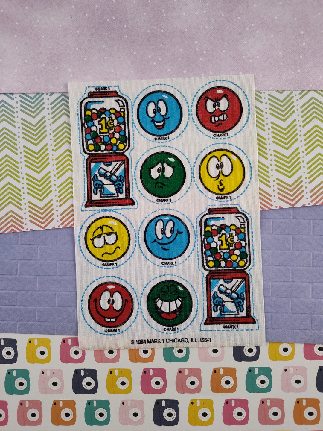 Vintage 1984 Rainbow Gumball Machine Uncut Scratch 'n Sniff Fabric ...