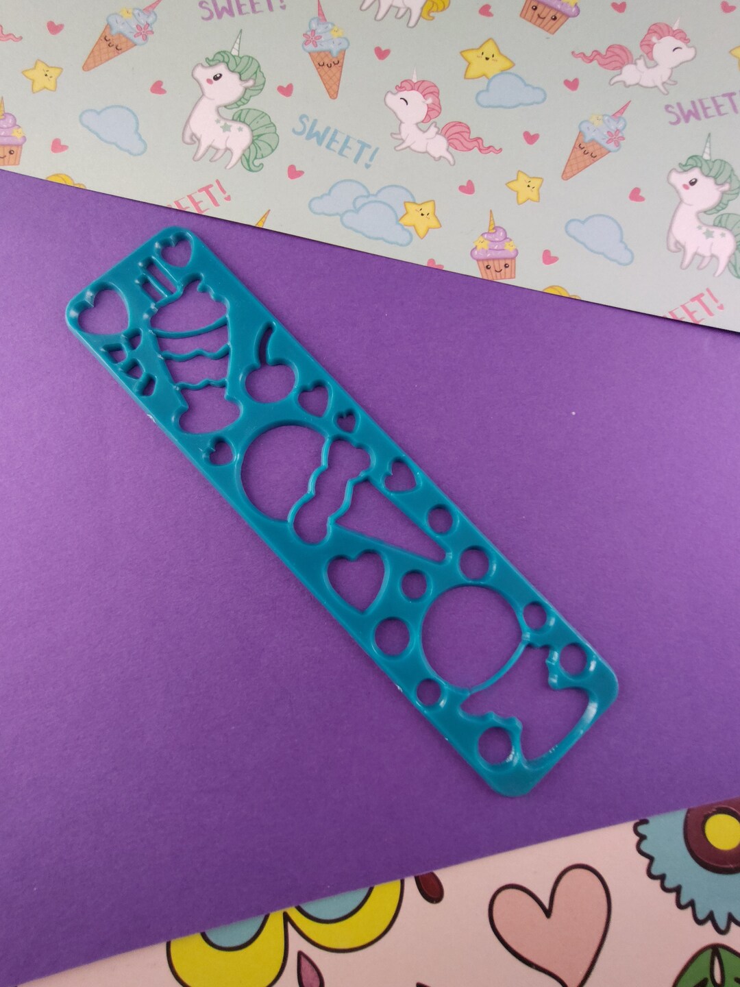 CLEARANCE Vintage 1990's Lisa Frank Bookmark Stencil, Ice Cream Shoppe ...