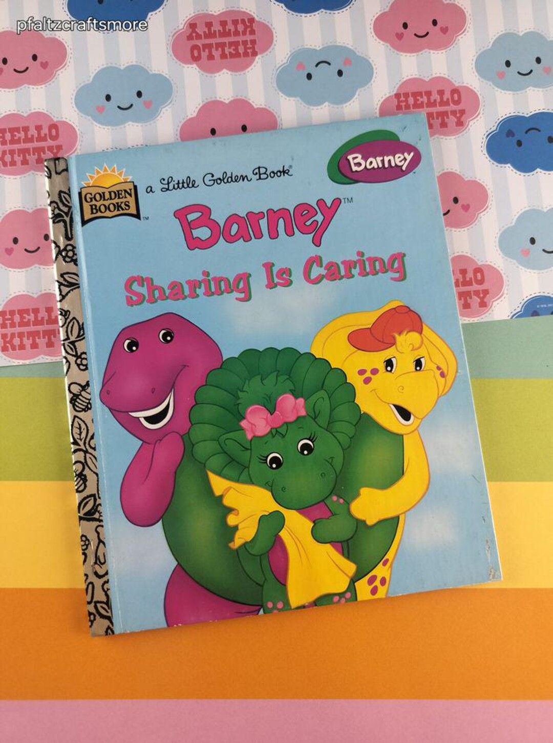 Vintage 1996 Little Golden Book: Barney Sharing is Caring Hardcover ...