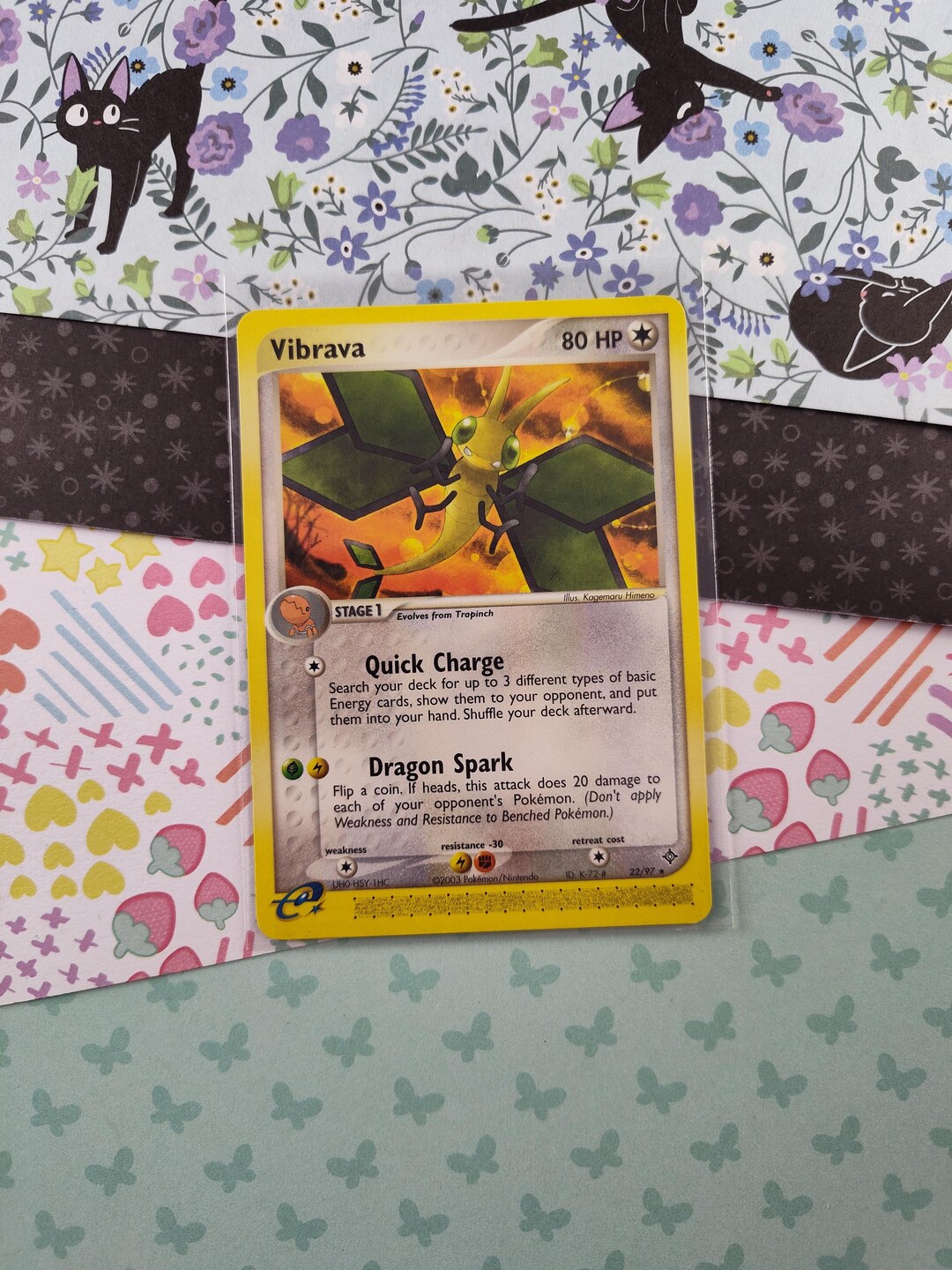 Vintage Rare - Vibrava EX Dragon Non-holo Pokemon Card 22/97 - VG (B ...