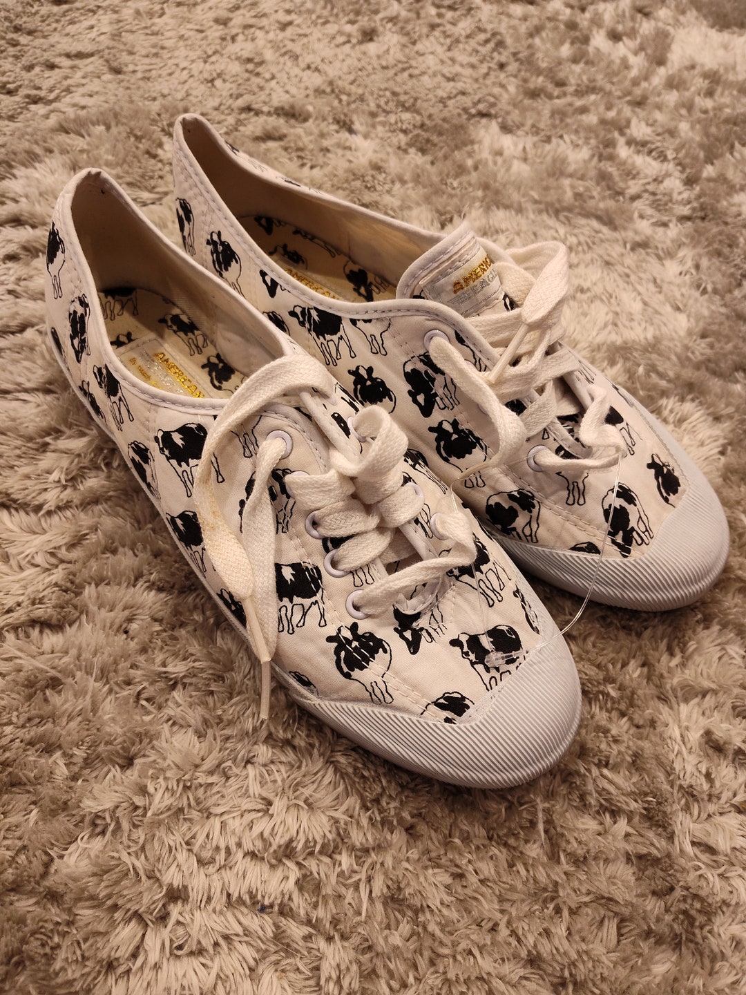 RARE HTF Vintage 1988 American Eagle X Woody Jackson Cow Print Sneakers ...