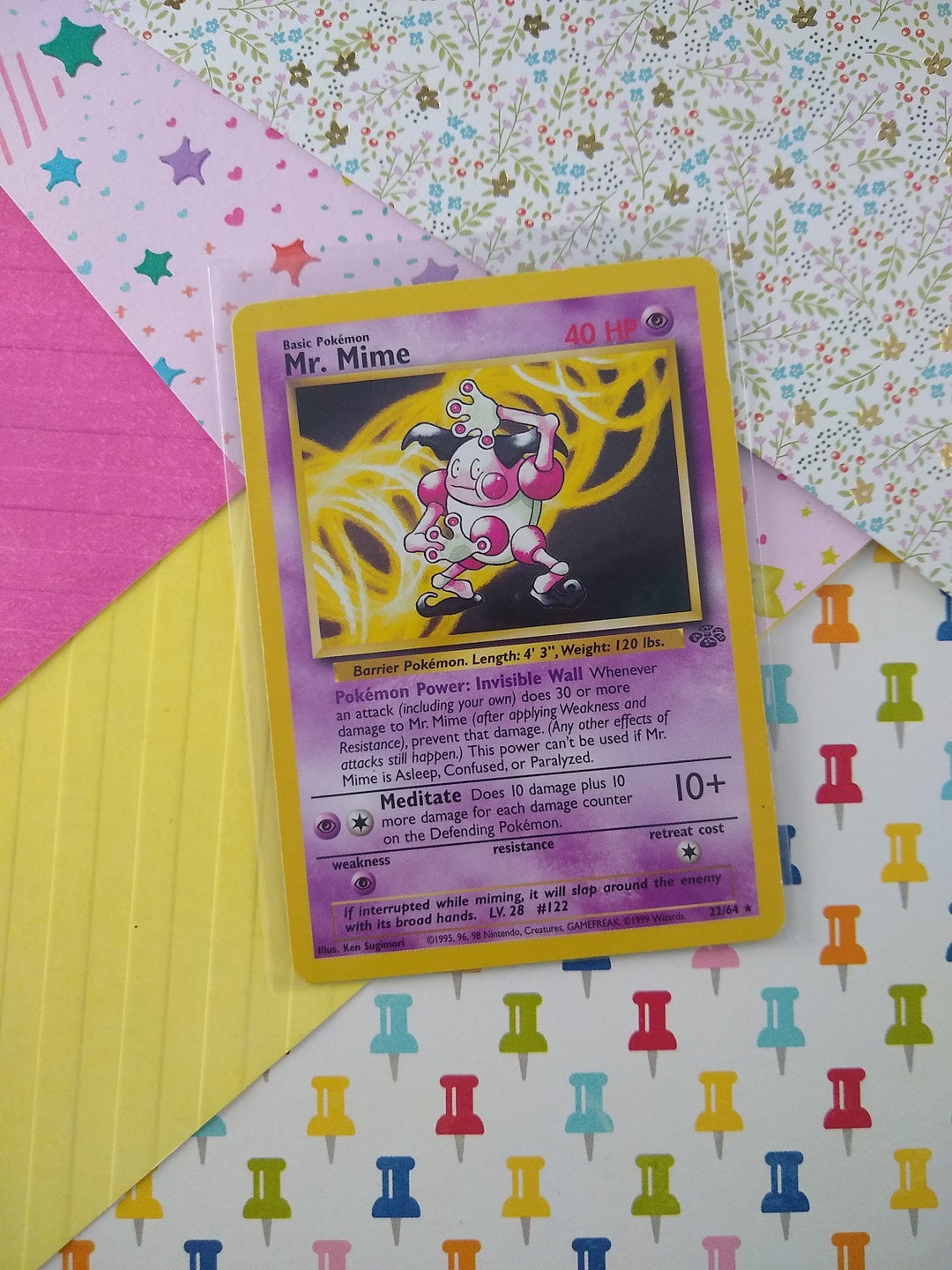 Vintage Rare - Mr. Mime Jungle Non-holo Pokemon Card 22/64 - LP (B) - Etsy