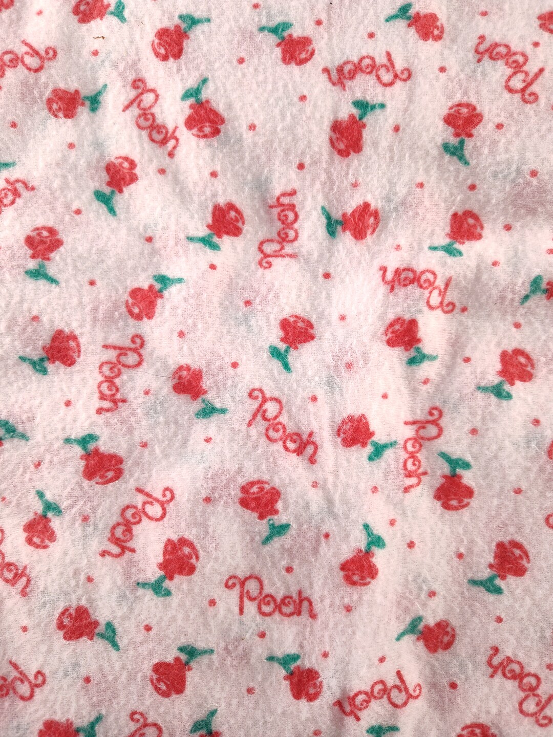 CLEARANCE Vintage "pooh" Winnie the Pooh Roses Fabric Remnant 1-1/2 Yd ...