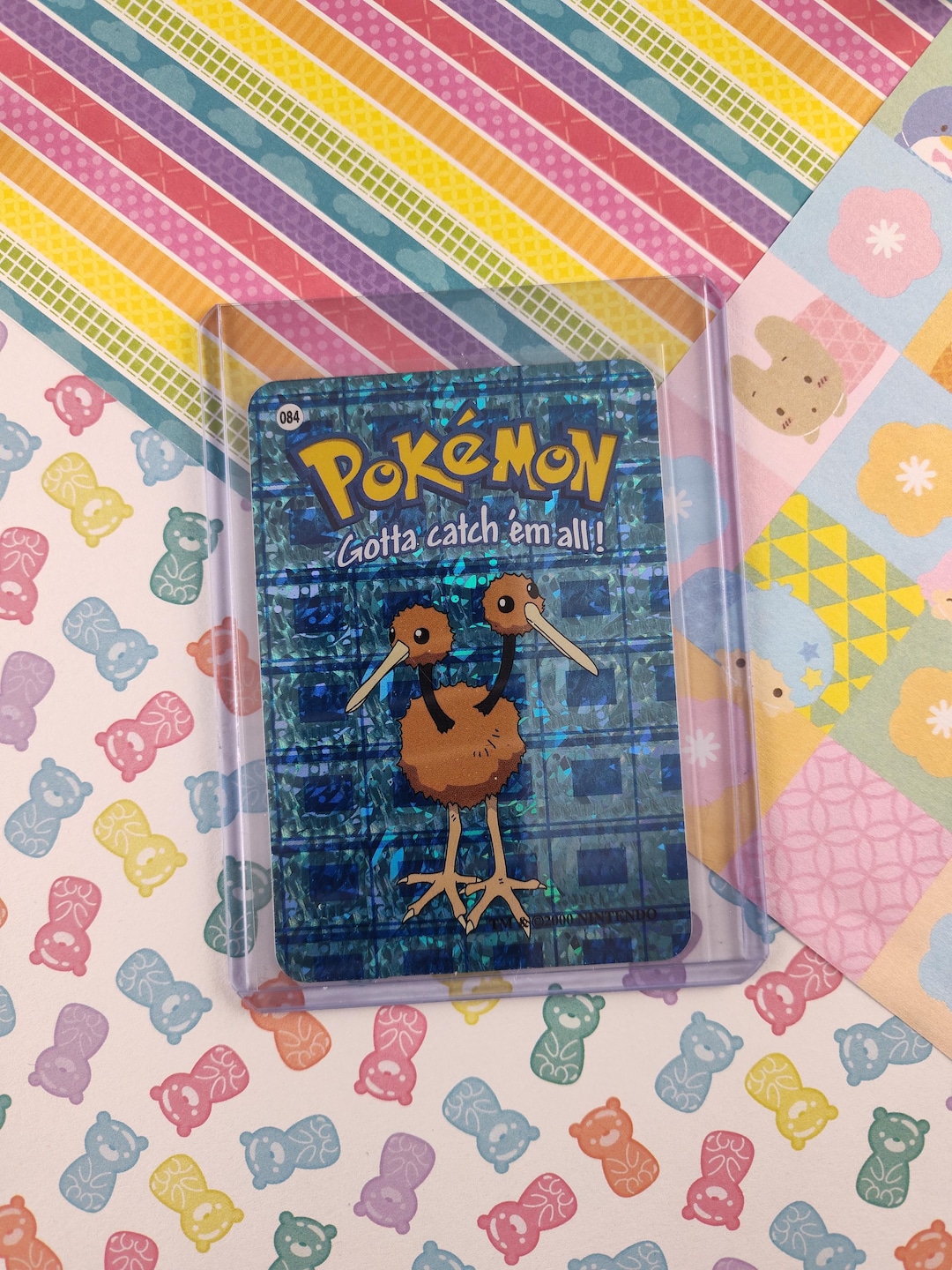 Vintage 1990's Pokemon Trading Vending Prism Shiny Holo Sticker Doduo ...