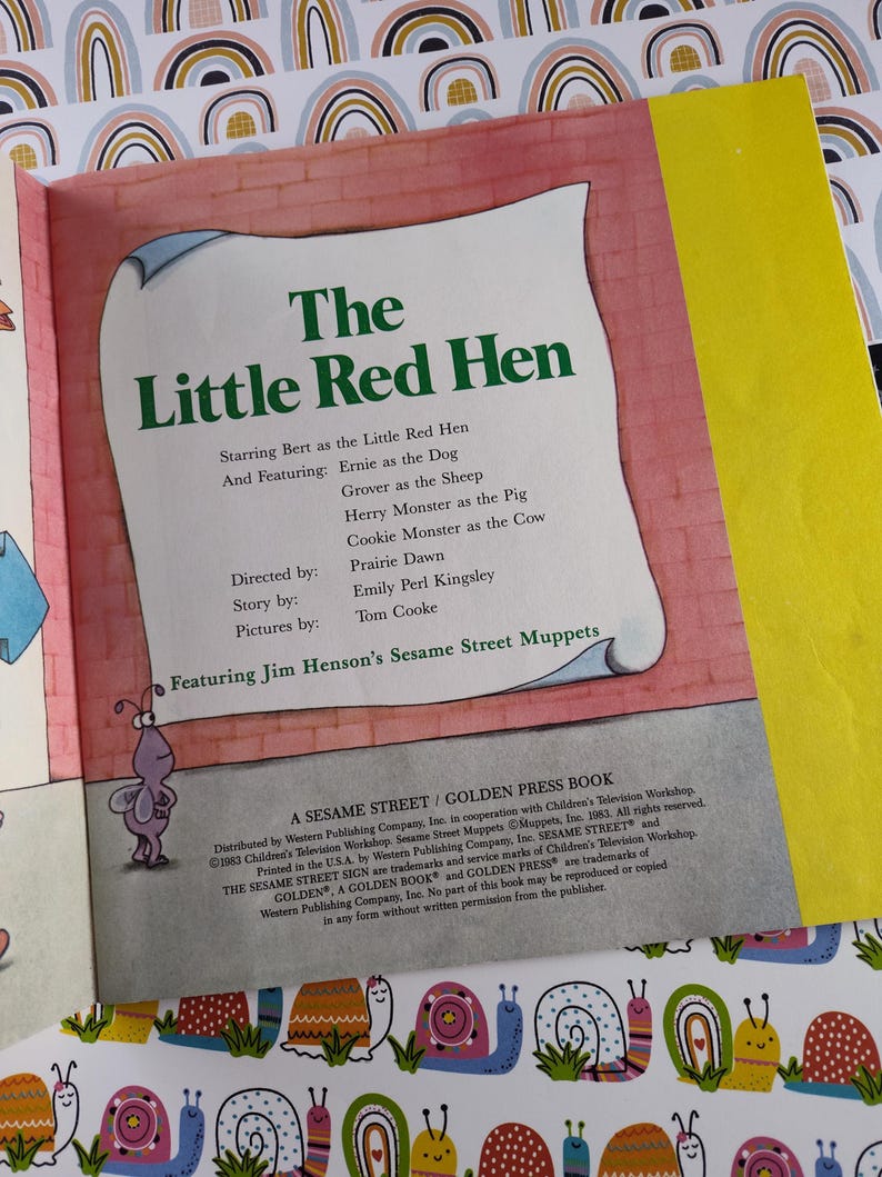 Vintage 1983 Sesame Street "the Little Red Hen" Golden Softcover - Etsy