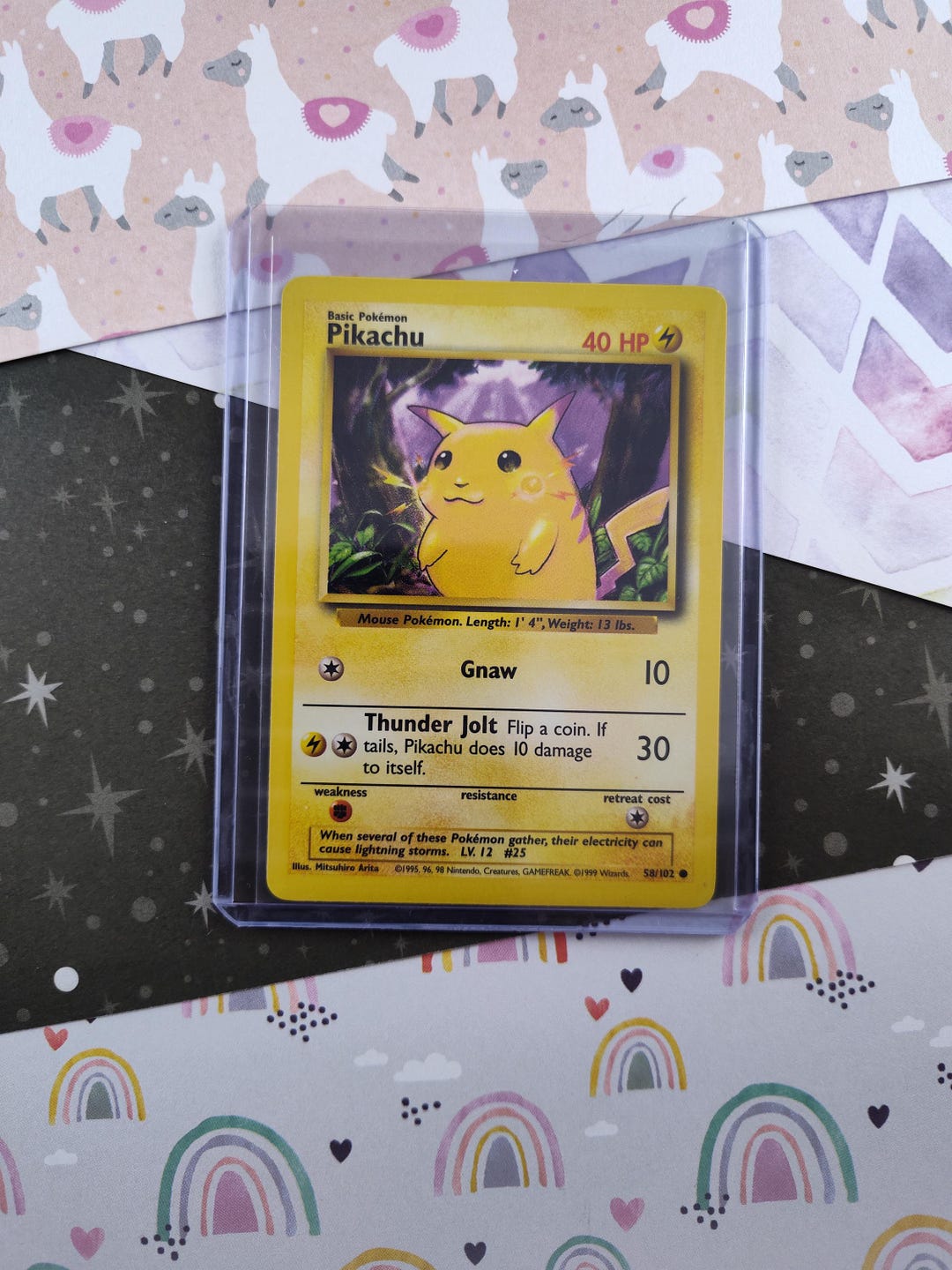 Vintage Common Pikachu yellow Cheeks Base Set Non-holo Pokemon Card 58/ ...