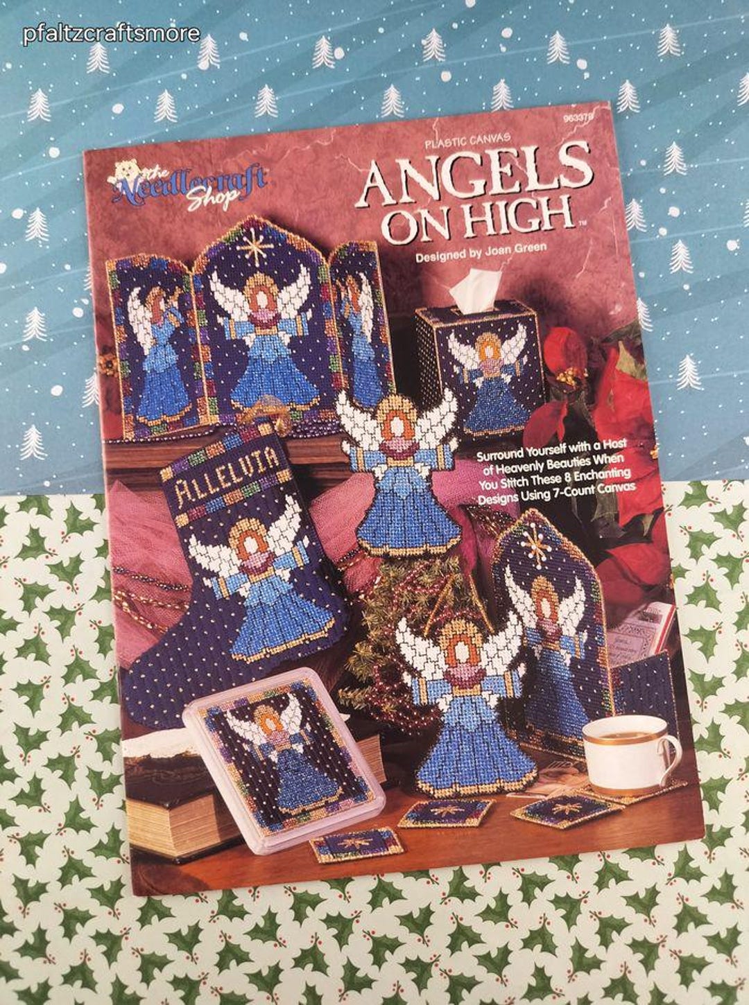 Vintage 1996 the Needlecraft Shop Angels on High Plastic Canvas ...