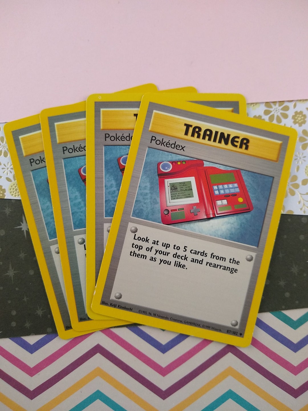 Vintage Uncommon Set/4 Pokedex Base Set Non-holo Pokemon Cards 87/102 ...