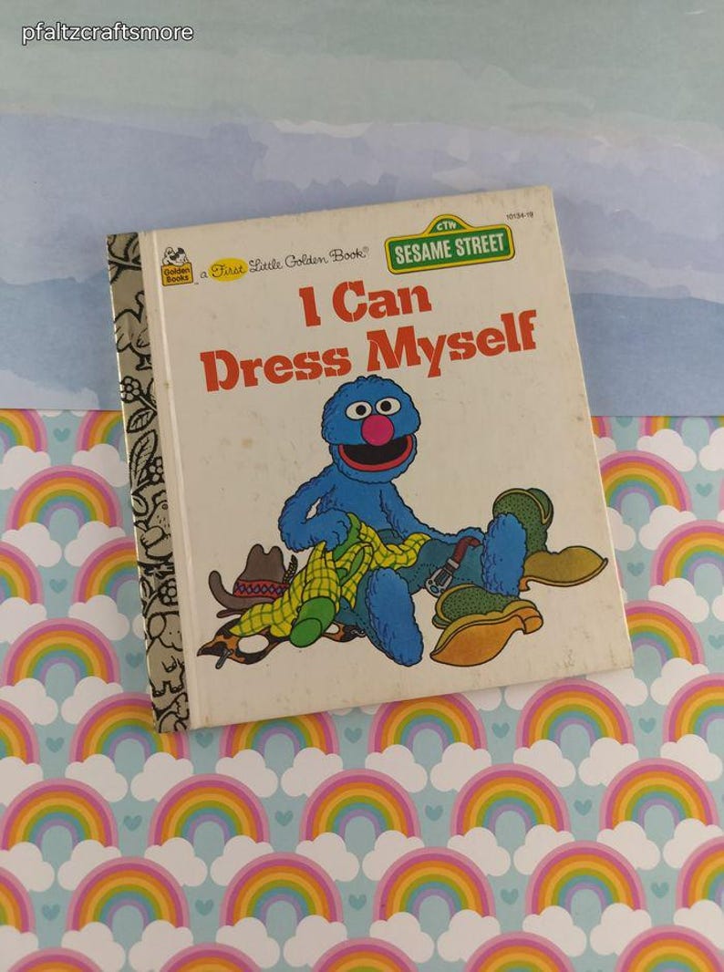 Vintage 1995 First Little Golden Book Sesame Street I Can Dress Myself ...