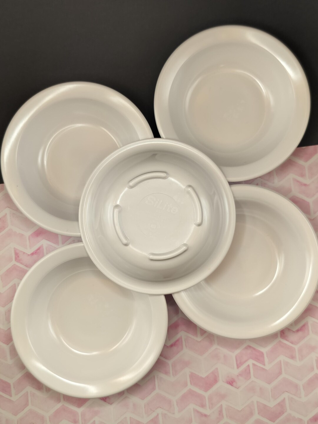 Vintage Silite #810 4-1/2oz Fruit Bowl White Melamine Set/5, Nice ...