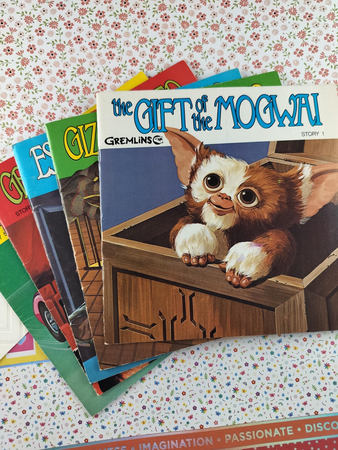 Vintage 1984 Gremlins Stories Full Set 1 - 5 Books and (single) Record ...