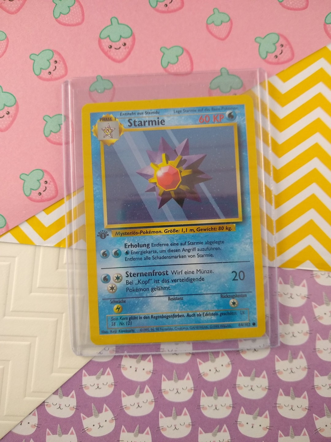 Vintage Common german 1st Edition Starmie Base Set Pokemon Card 64/102 ...