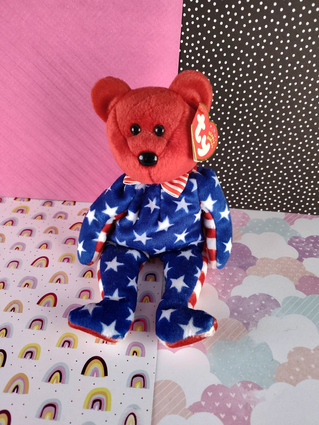 Vintage TY Beanie Baby - Liberty, Bear/teddy - June 14, 2001 - Etsy